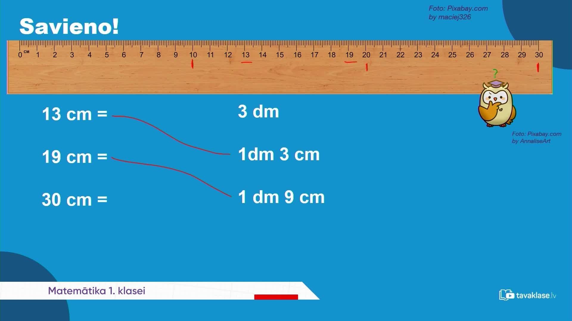 Tavaklase.lv - Garuma mērvienības (cm, dm, m), mērīšana un salīdzināšana